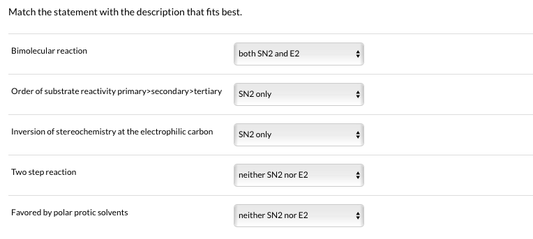 Solved Match the statement with the description that fits | Chegg.com