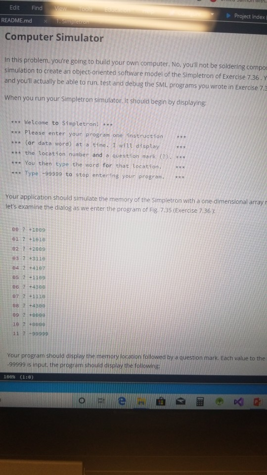 Solved Edit Find View Project Index EADME.md X 1. Simplecron | Chegg.com