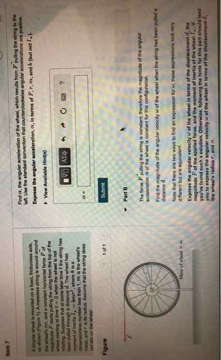 Solved Find a, the angular acceleration of the wheel, which | Chegg.com