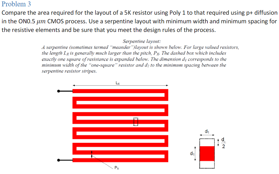 Problem 3 Compare the area required for the layout of | Chegg.com