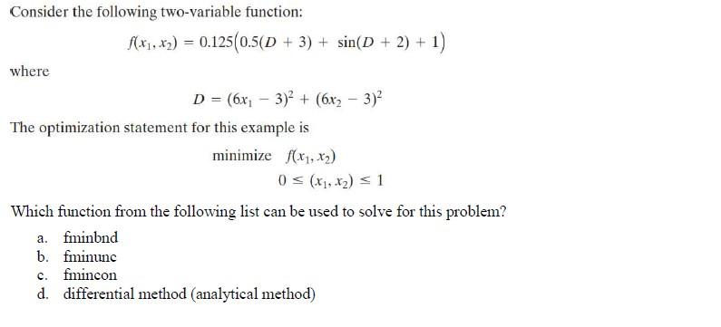 Solved Consider the following two-variable function: f(x1, | Chegg.com