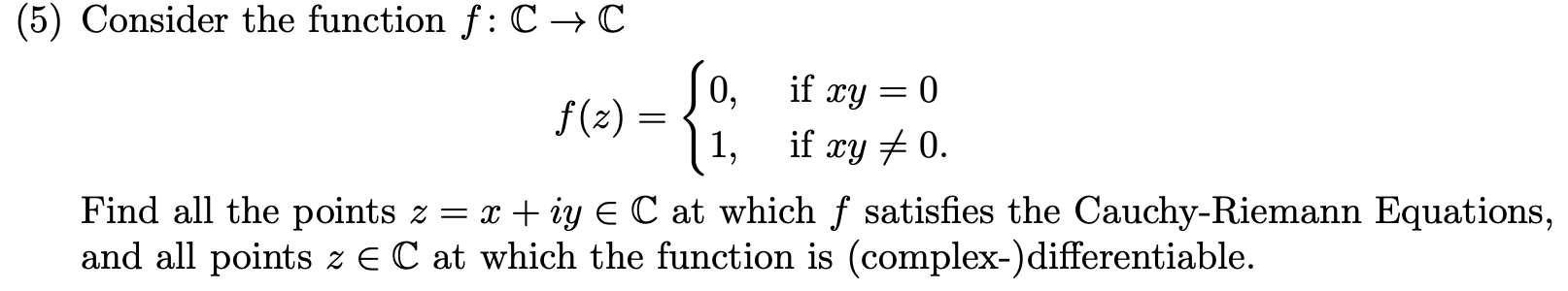 Solved (5) ﻿Consider the function | Chegg.com