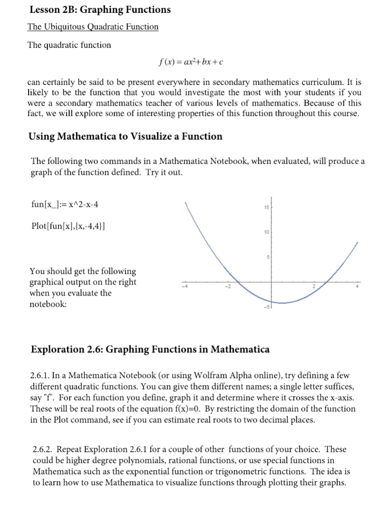 Solved Lesson 2B: Graphing Functions The Ubiquitous | Chegg.com