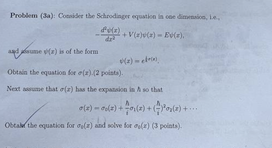 Solved Problem (3a): Consider the Schrodinger equation in | Chegg.com