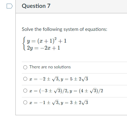 Solved Question 7 Solve the following system of equations: Ş | Chegg.com