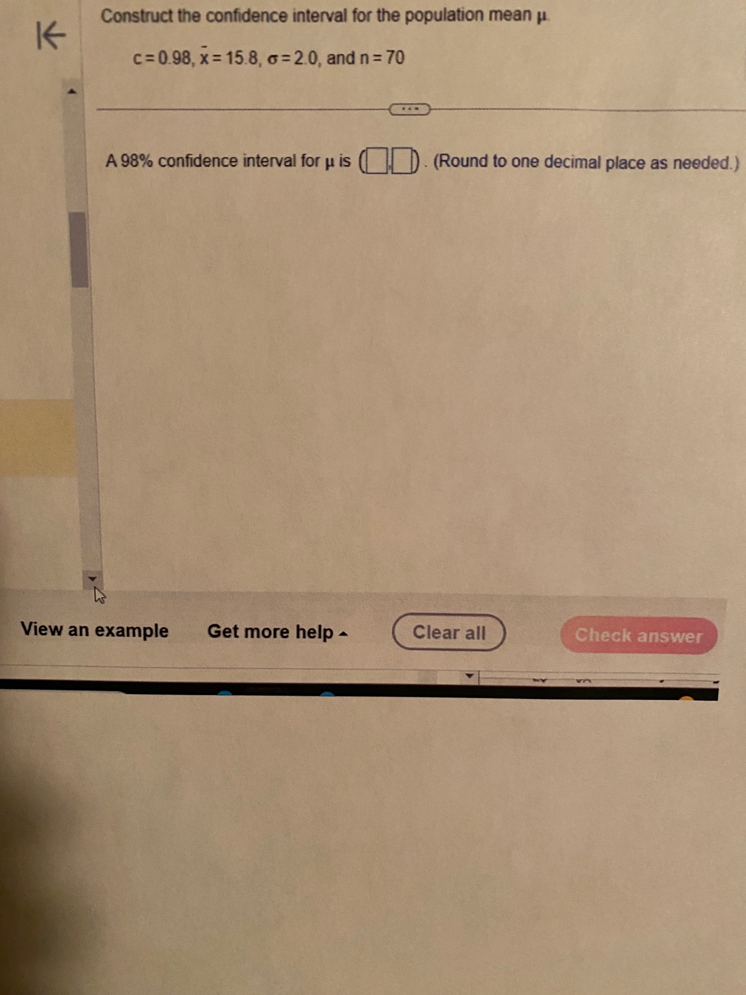 Solved Construct the confidence interval for the population | Chegg.com