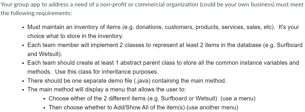 Solved Please code the following Java assignment. The | Chegg.com