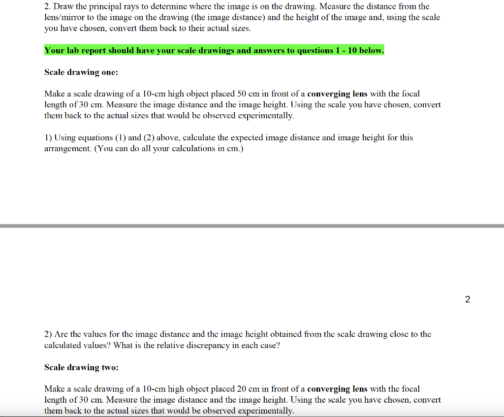 Solved LAB 6: Geometric Optics Ray Tracing Revicw Sections | Chegg.com