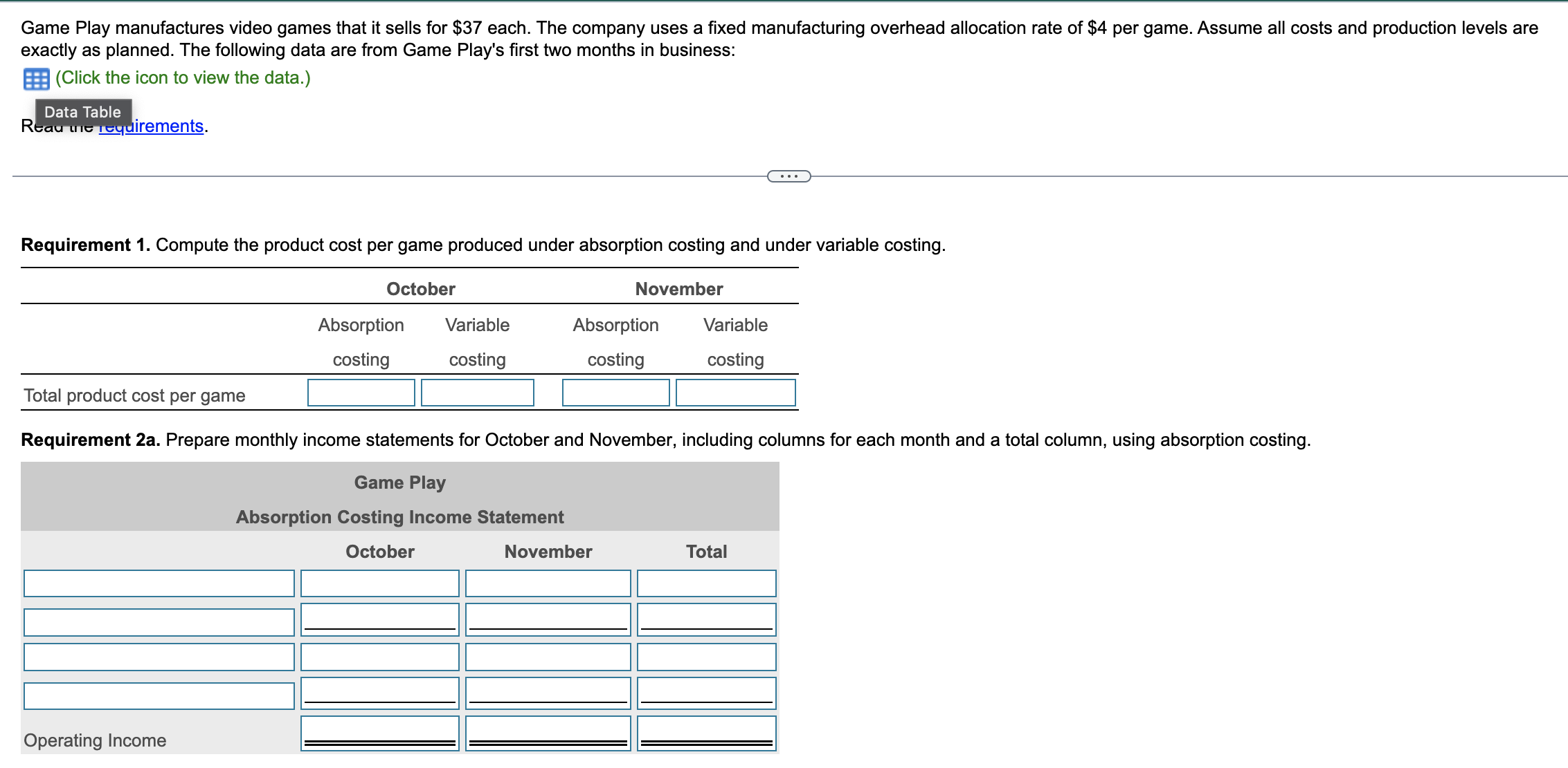 Solved Requirement 3. Is operating income higher under | Chegg.com