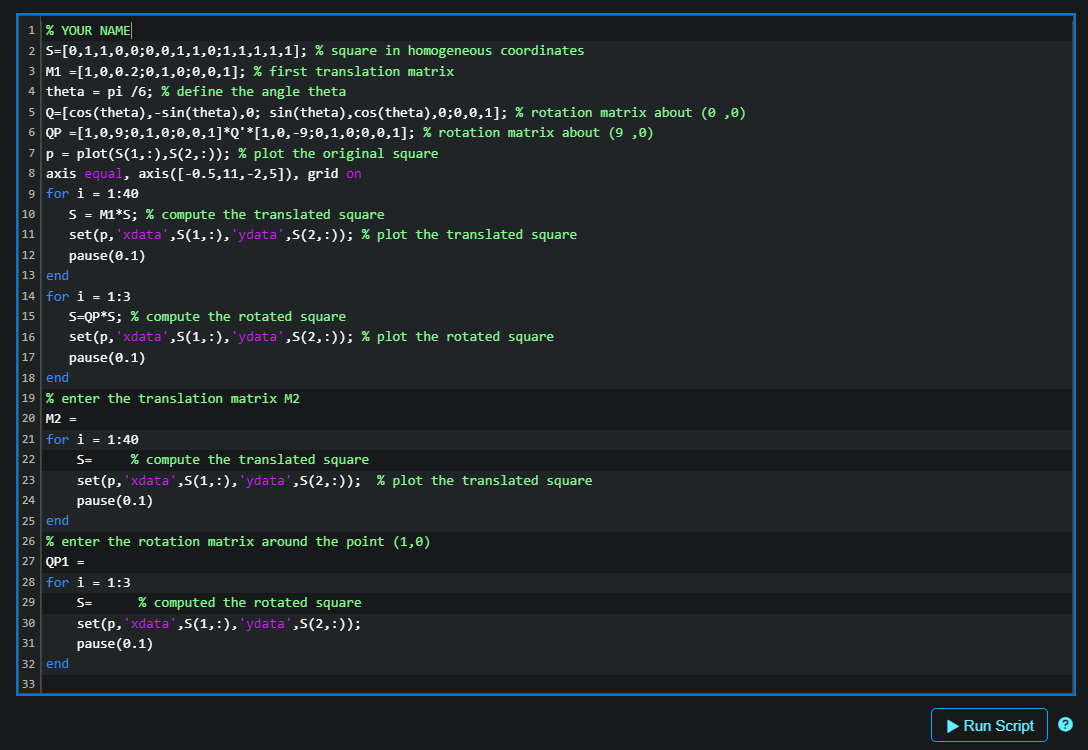 Solved MAT 343 LAB 4 Problem 7 My Solutions Download and run | Chegg.com