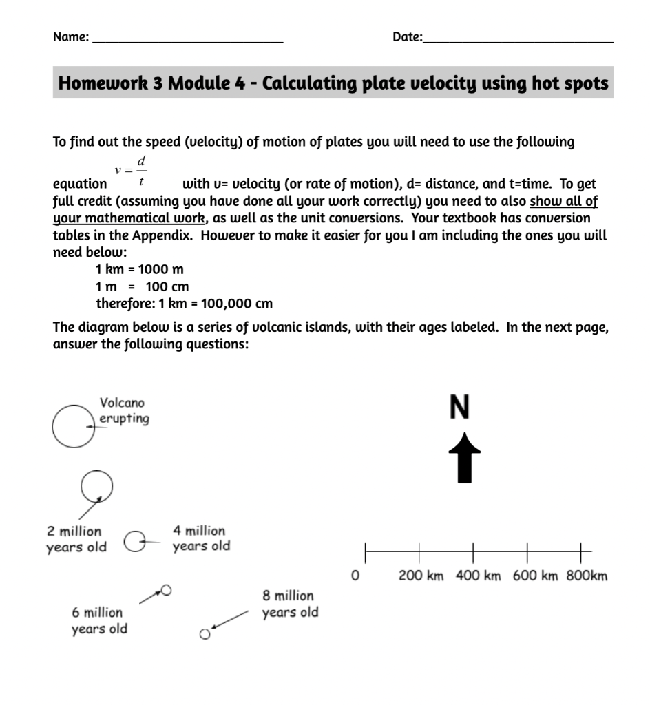 Solved To find out the speed (velocity) of motion of plates | Chegg.com