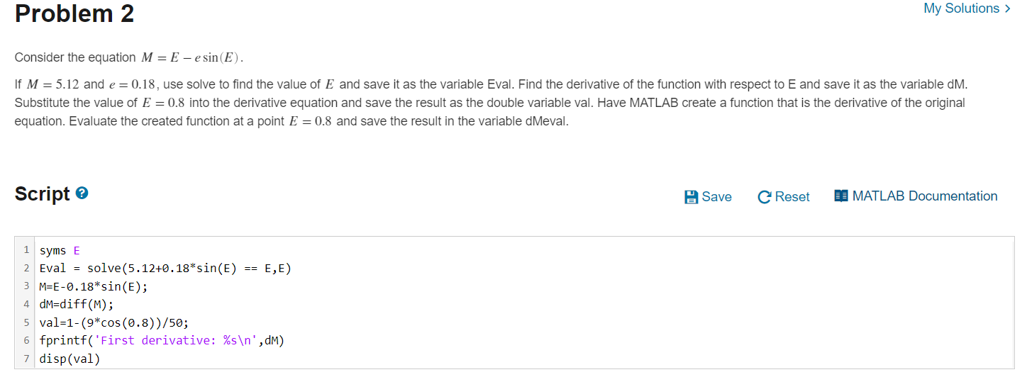 Solved Consider the equation M=E−esin(E). If M=5.12 and | Chegg.com