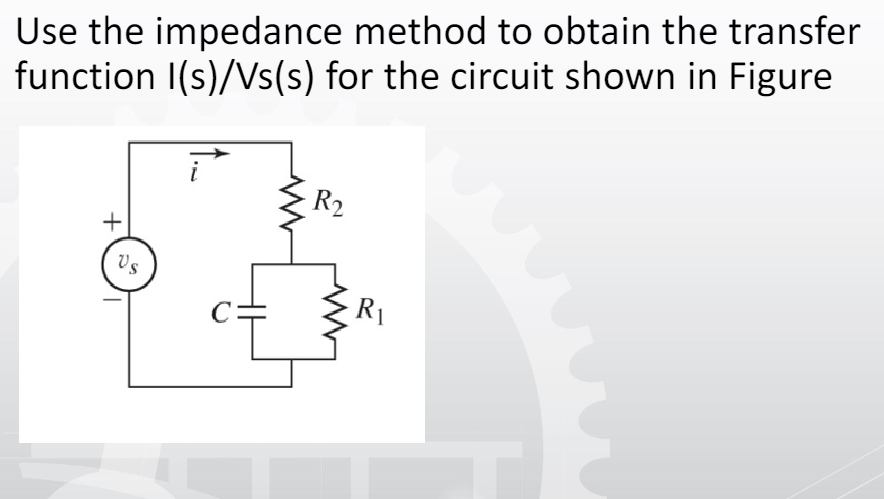 Solved Use the impedance method to obtain the | Chegg.com
