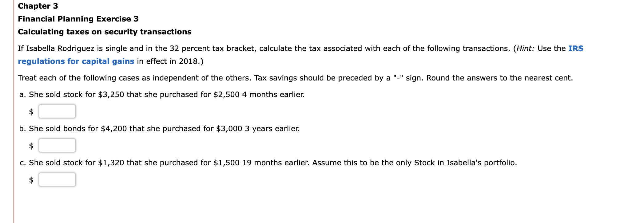 Solved Chapter 3 Financial Planning Exercise 3 Calculating | Chegg.com