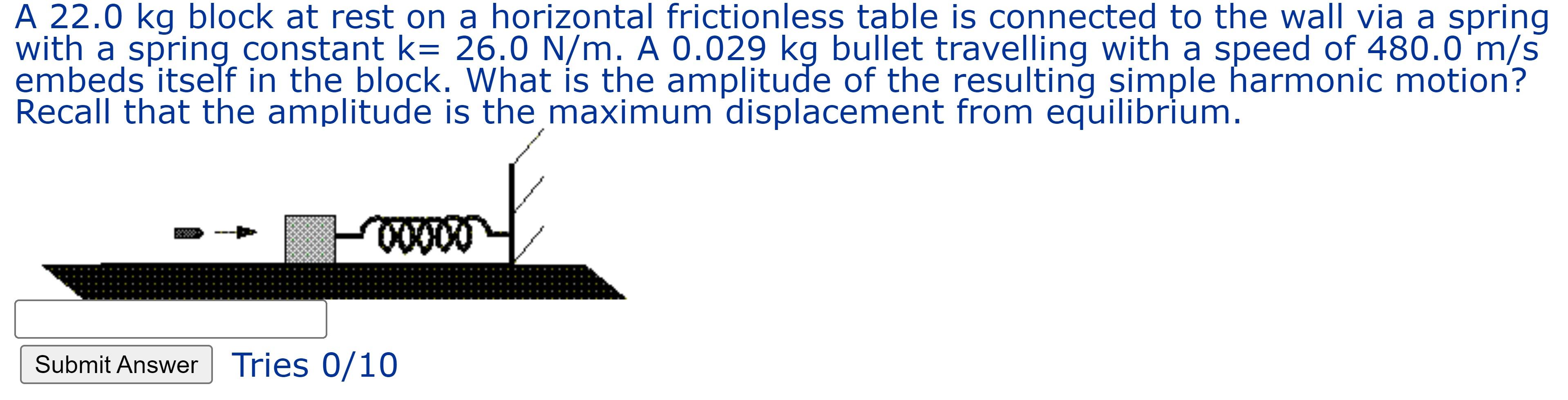 Solved A 22.0 kg block at rest on a horizontal frictionless | Chegg.com