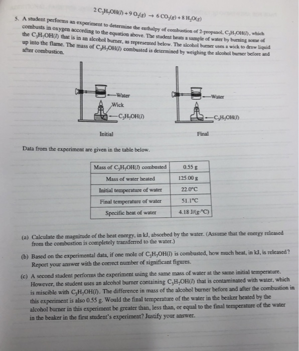 Solved S. A student performs an experiment to determine the | Chegg.com