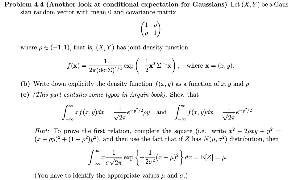 Solved Problem 4.4 (Another look at conditional expectation | Chegg.com