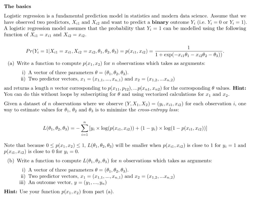 The basics Logistic regression is a fundamental | Chegg.com