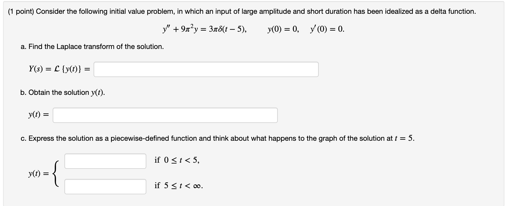 Solved (1 point) Consider the following initial value | Chegg.com
