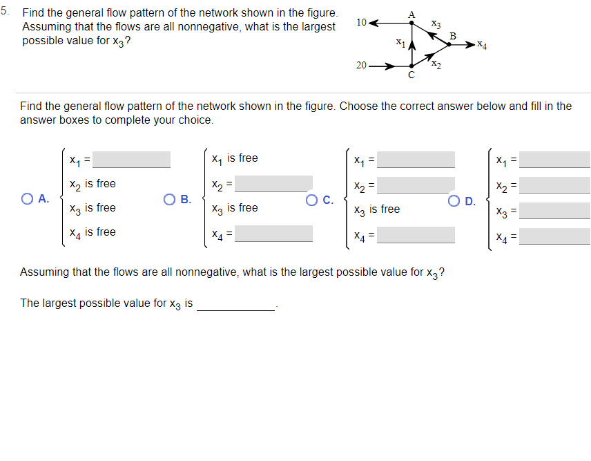 Solved A 10 5. Find the general flow pattern of the network | Chegg.com