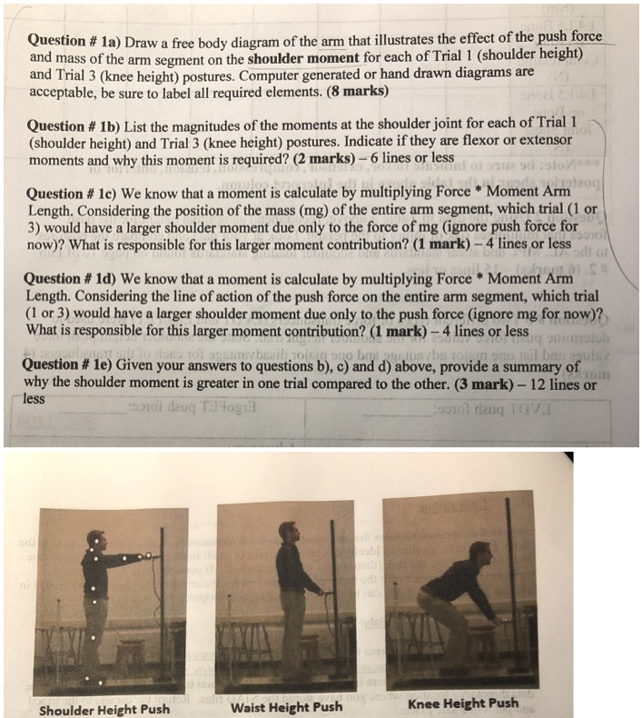 Solved Question # 1a) ﻿Draw a free body diagram of the arm | Chegg.com