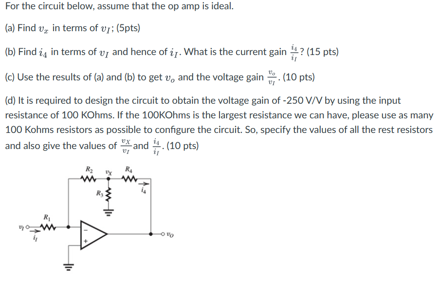 Solved For the circuit below, assume that the op amp is | Chegg.com