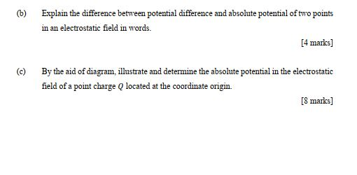 Solved (b) Explain the difference between potential | Chegg.com