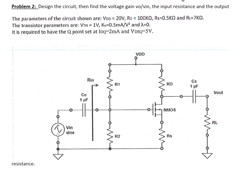 Solved Problem 2: Design the circuit, then find the voltage | Chegg.com
