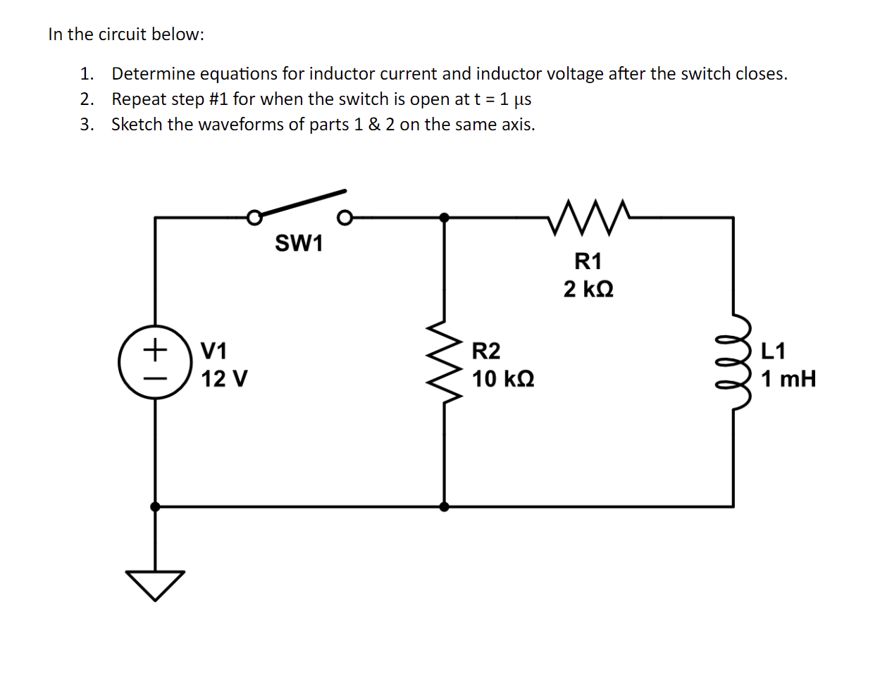 Solved In the circuit below: 1. Determine equations for | Chegg.com
