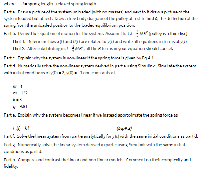 Solved Problem 4: Modelling Physical Systems Using ODEs | Chegg.com