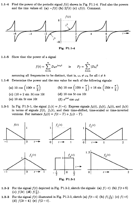 Solved 1.1-4 Find the power of the periodic signal f(t) | Chegg.com