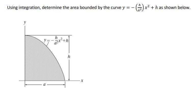 Solved Using integration, determine the area bounded by the | Chegg.com