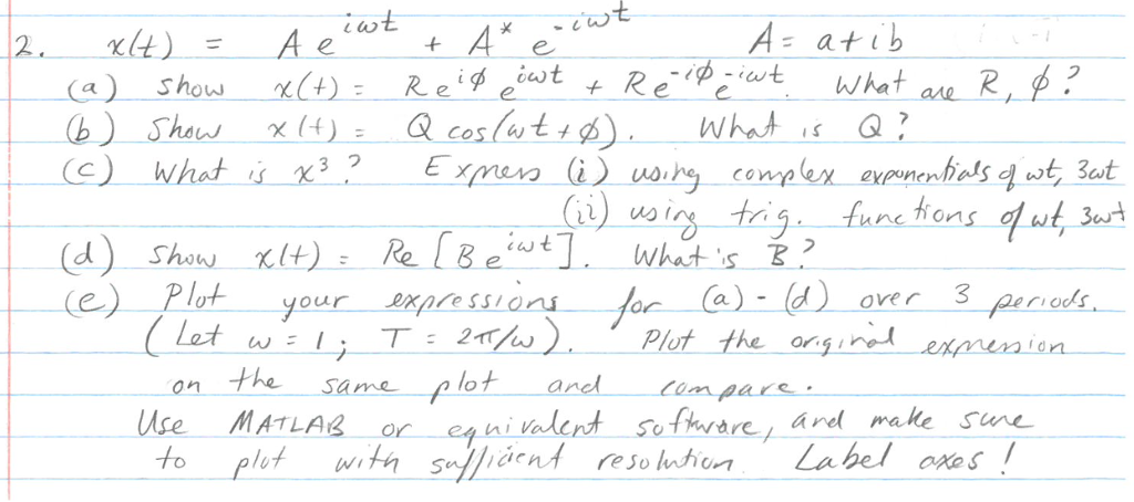 Solved a) show-L(+) :-Rei φ eiwt Re | Chegg.com