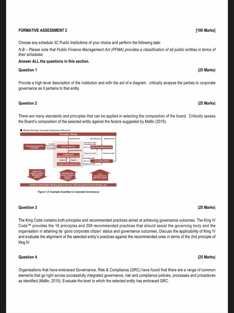 Solved FORMATIVE ASSESSMENT 2 [100 Marks] Choose any | Chegg.com