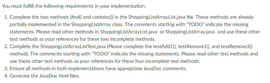 Solved You must fulfill the following requirements in your | Chegg.com