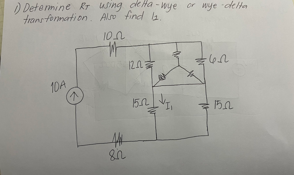 Solved 1) Determine RT using delta-wye or wye-delta | Chegg.com