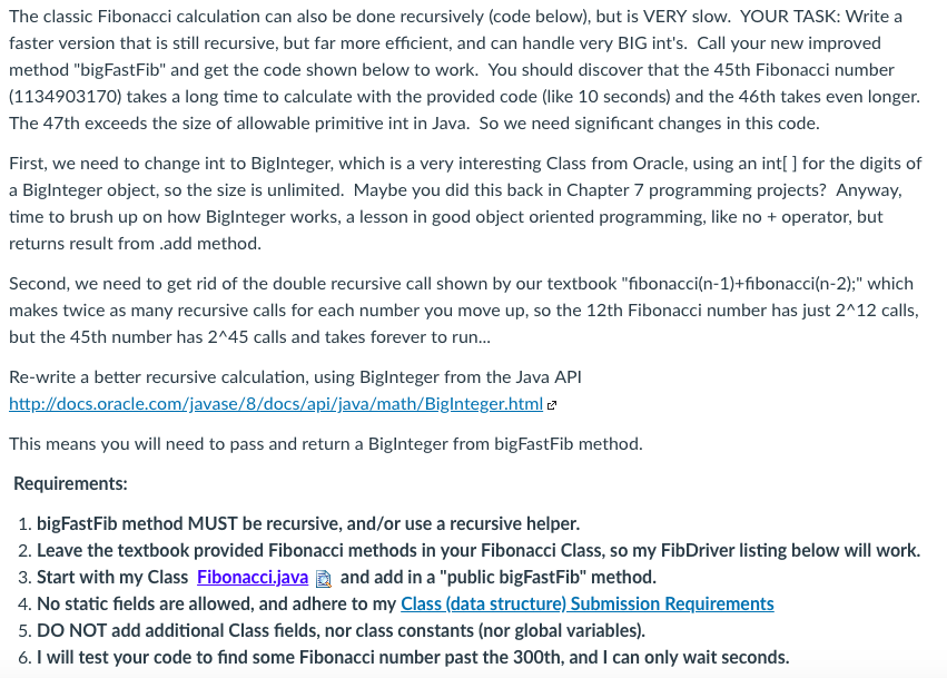 Solved SUBMIT Fibonacci.java Make a new method called | Chegg.com