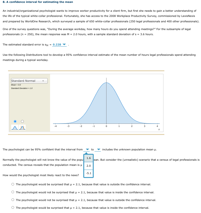 Solved 8. A confidence interval for estimating the mean An | Chegg.com