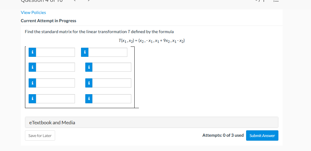 Solved View Policies Current Attempt in Progress Find the | Chegg.com