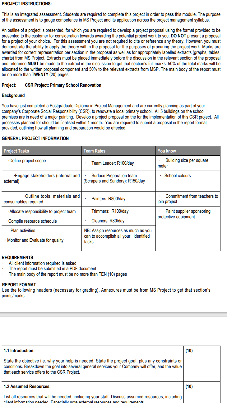 Solved PROJECT INSTRUCTIONS: This is an integrated | Chegg.com