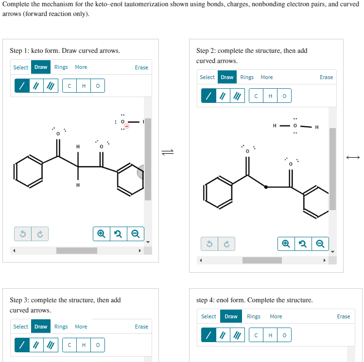 Solved Complete the mechanism for the keto-enol | Chegg.com