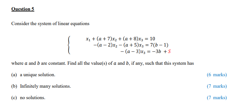 Solved Consider the system of linear equations | Chegg.com