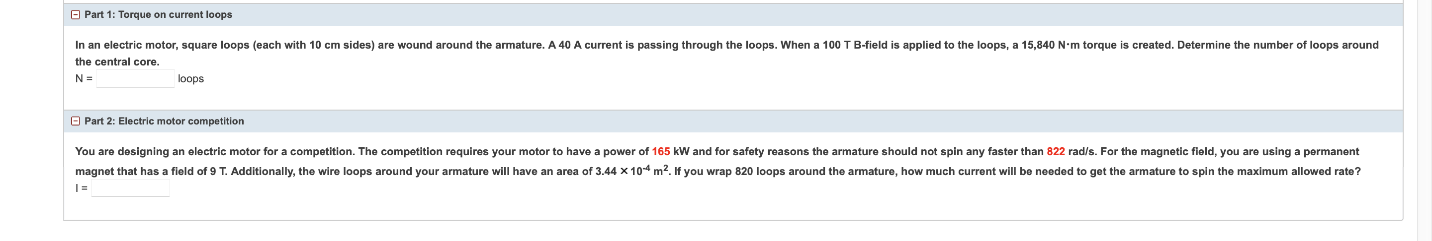Solved O Part 1: Torque on current loops In an electric | Chegg.com