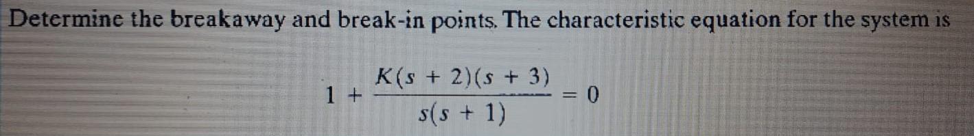 Solved Determine the breakaway and break-in points. The | Chegg.com