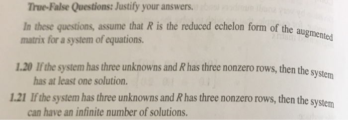 Solved True-False Questions: Justify your answers. In these | Chegg.com