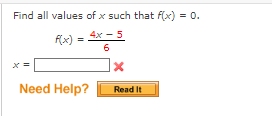 Solved Find all values of x ﻿such that | Chegg.com