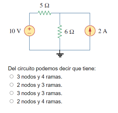 Solved Del circuito podemos decir que tiene: 3 nodos y 4 | Chegg.com