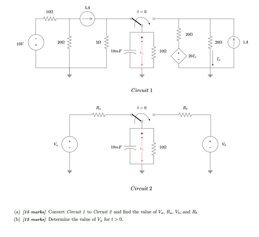 Solved Circuit 1 Circuit 2 (a) [15 marks] Convert Circuit 1 | Chegg.com