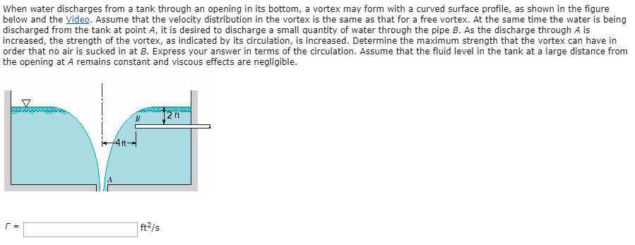 Solved When water discharges from a tank through an opening | Chegg.com