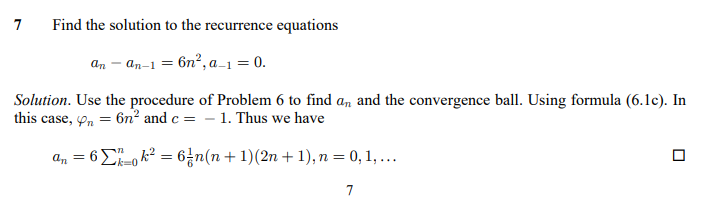 Solved 7 Find the solution to the recurrence equations an - | Chegg.com